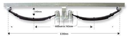 TROJAN TANDEM EYE TO EYE LEAF SPRING SUSPENSION 3500KG 6 - 50 X 6MM MO ...