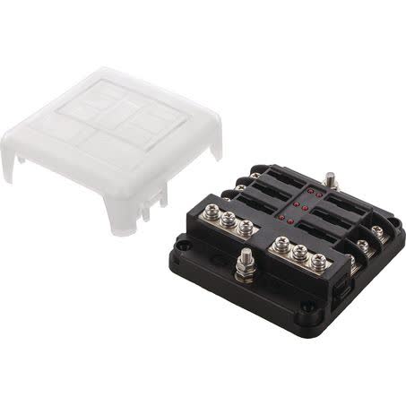 OEX FUSE BOX STANDARD BLADE 6 WAY MAXIMUM TOTAL AMPERAGE - 150A AT 12V ...