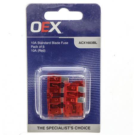 OEX STANDARD BLADE FUSE 10A RED - PACK OF 5 — JAE Auto Electrical ...